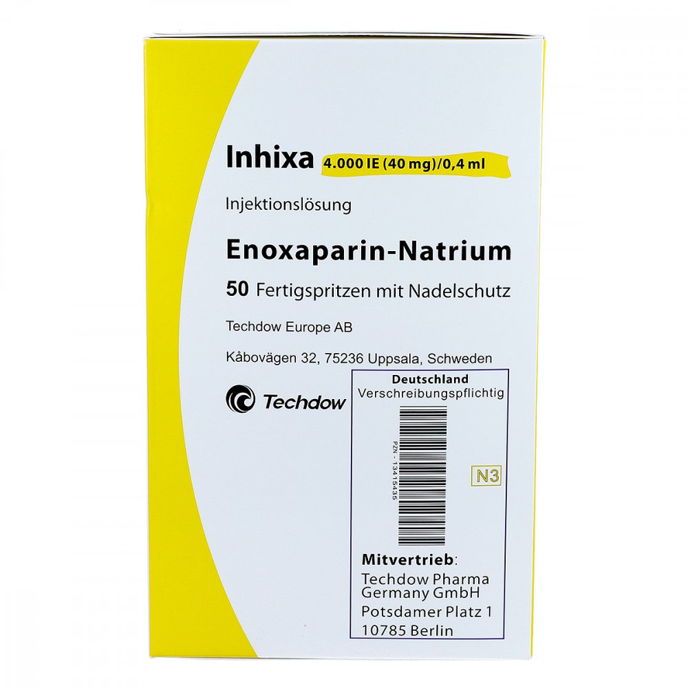 Inhixa 4.000 I.e. 40 mg/0,4 ml iniecto lsg.i.e.f.-sp. 50 stk