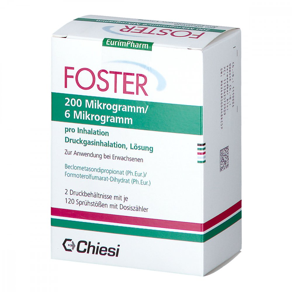 Foster 200/6 [my]g 120 Hub Dosieraerosol 2 stk