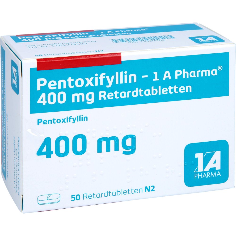 Pentoxifyllin 1a Pharma 400 mg Retardtabletten 50 stk