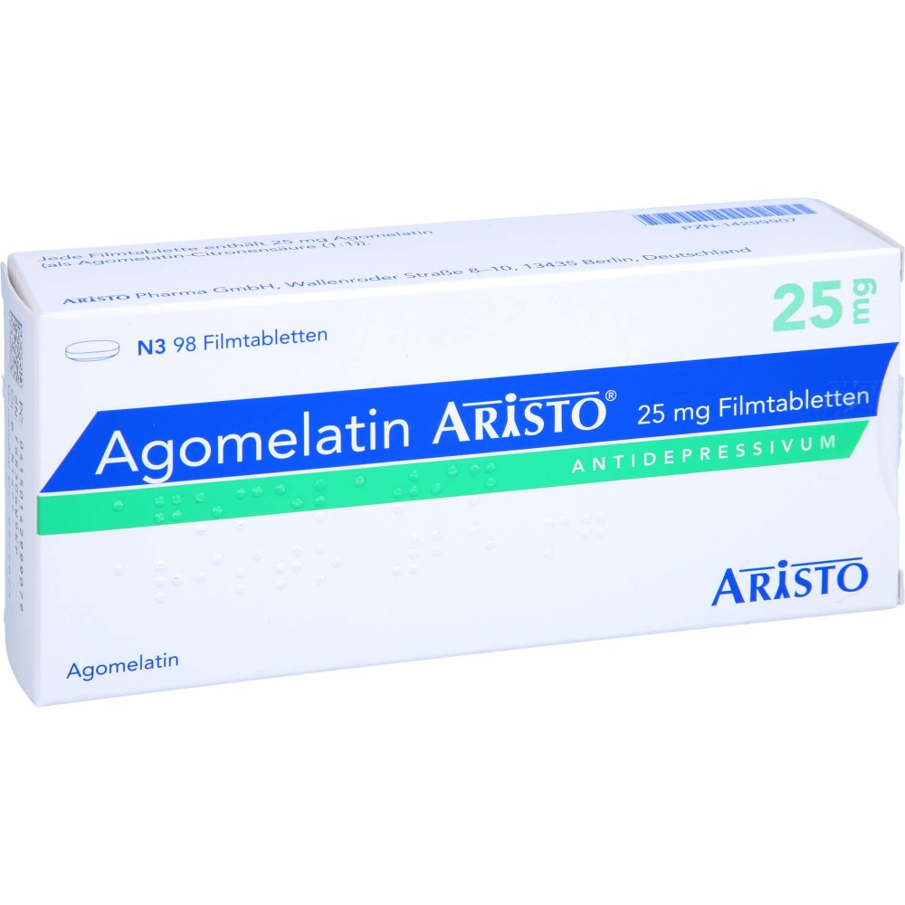 Agomelatin Aristo 25 mg Filmtabletten 98 stk