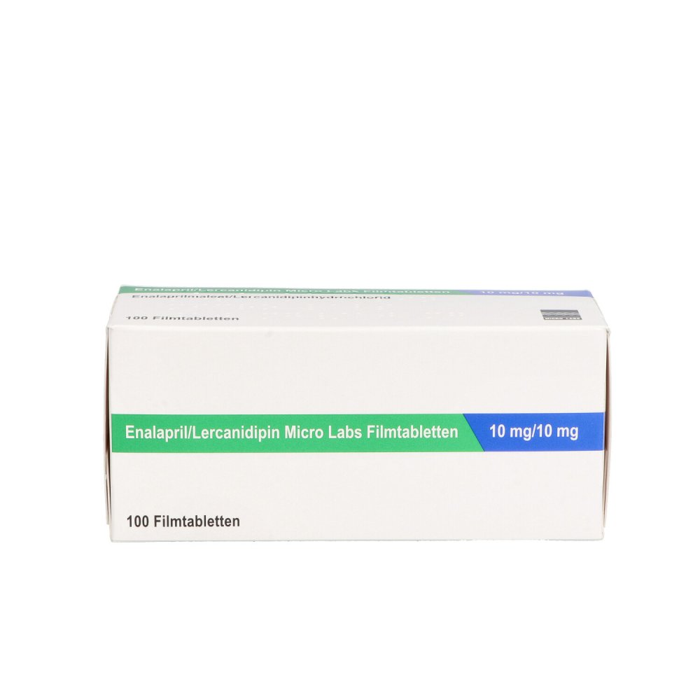 Enalapril/lercanidipin Micro Labs 10 mg/10 mg Fta 100 stk
