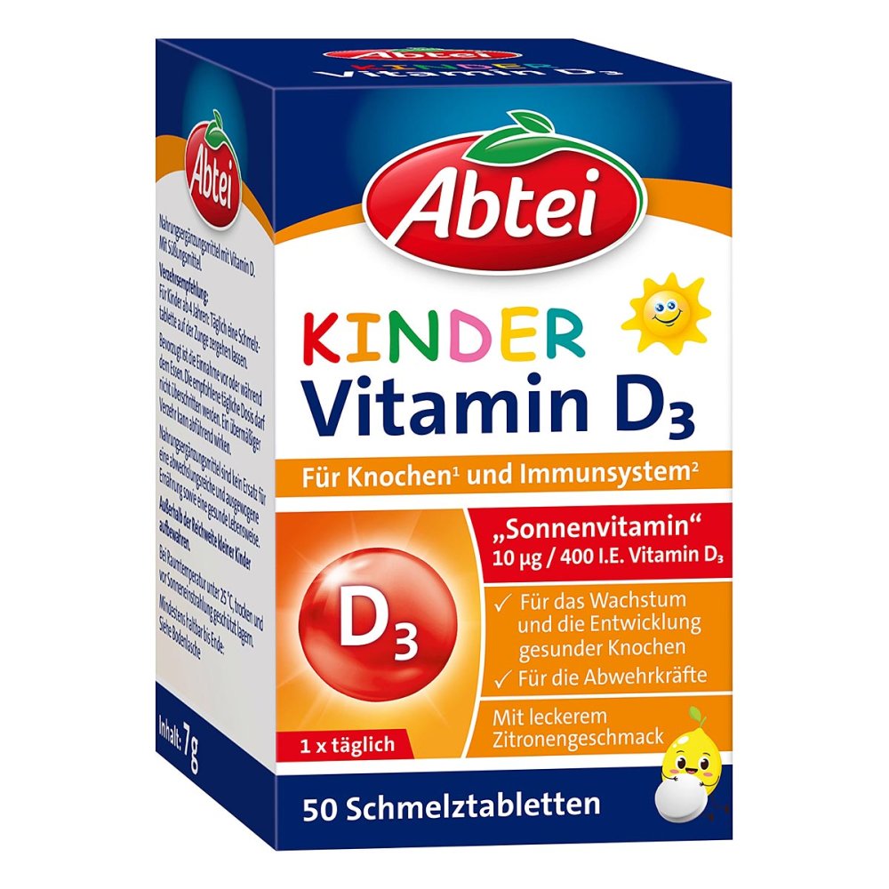 Abtei Kinder Vitamin D3 Schmelztabletten 50 stk
