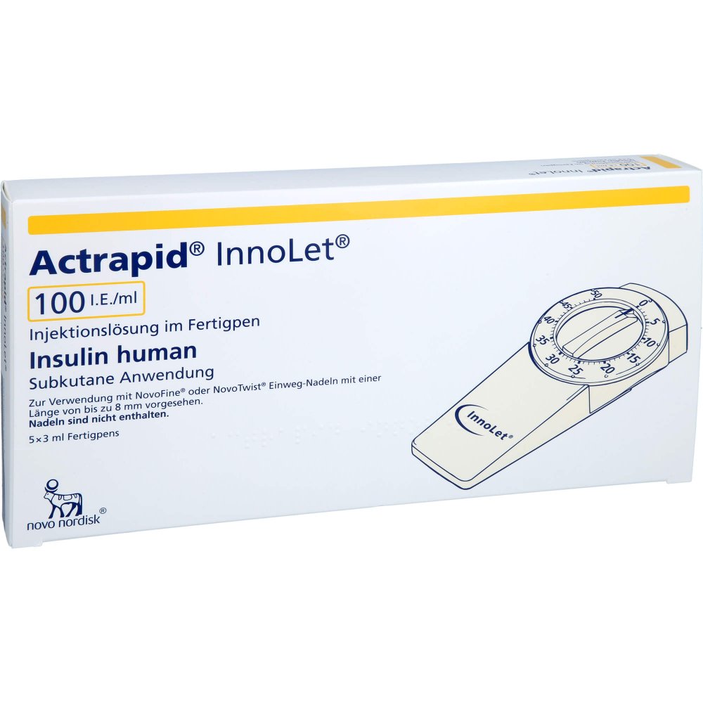 Actrapid InnoLet 100 Internationale Einheiten pro Milliliter Fertigpen ...