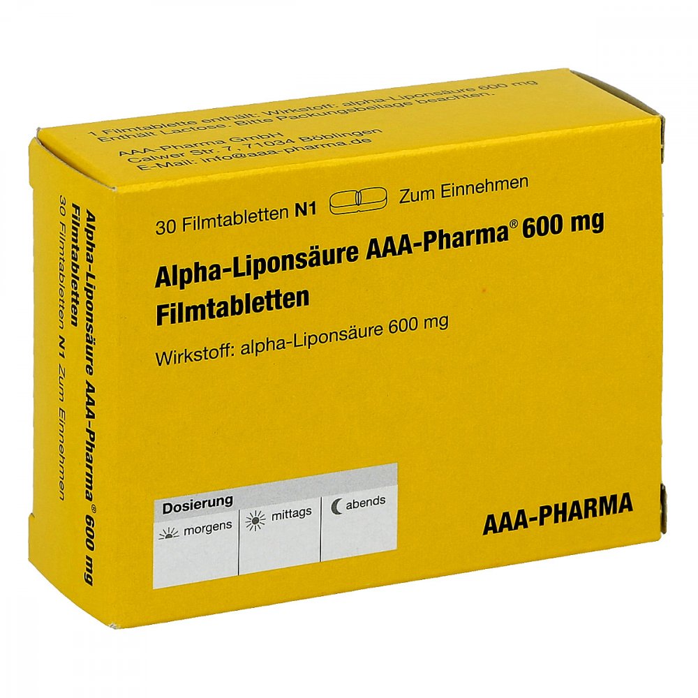 Alpha Liponsäure Aaa Pharma 600 mg Filmtabletten 30 stk