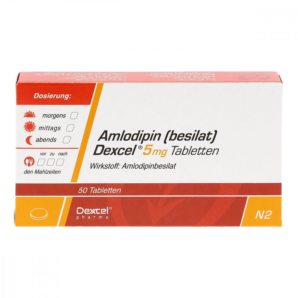 Amlodipin (besilat) Dexcel 5mg 50 stk günstig bei apo.com