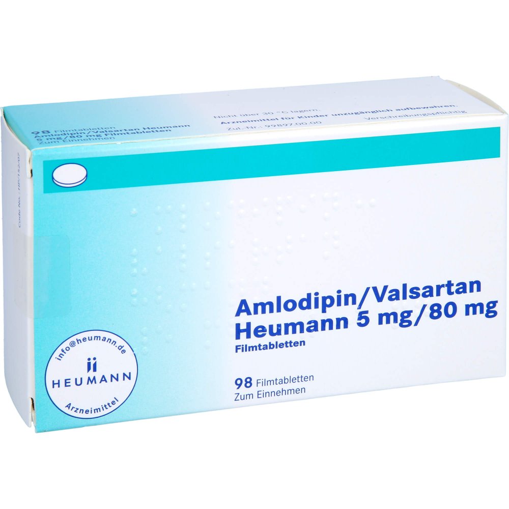 Amlodipin/valsartan Heumann 5 mg/80 mg Filmtabletten 98 stk