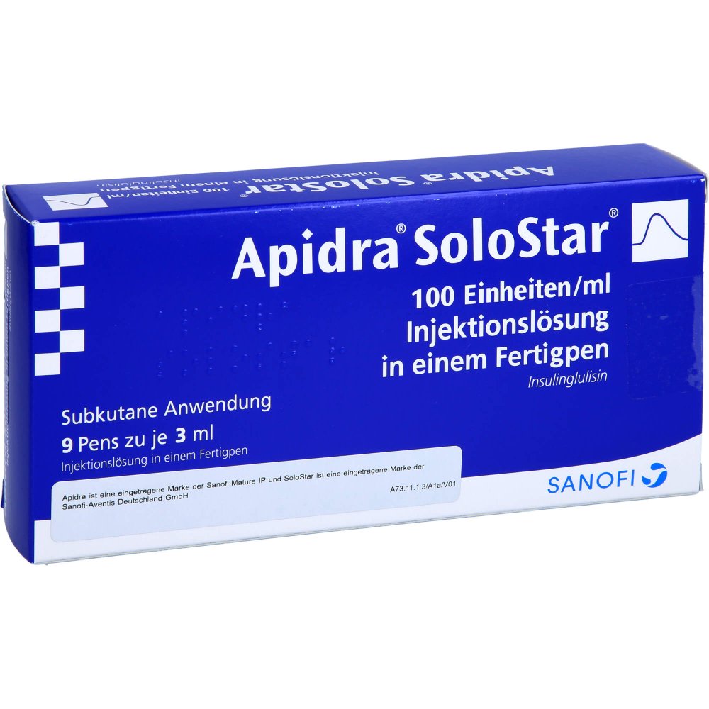 Apidra 100 Einheiten/ml SoloStar Fertigpen 9X3 ml