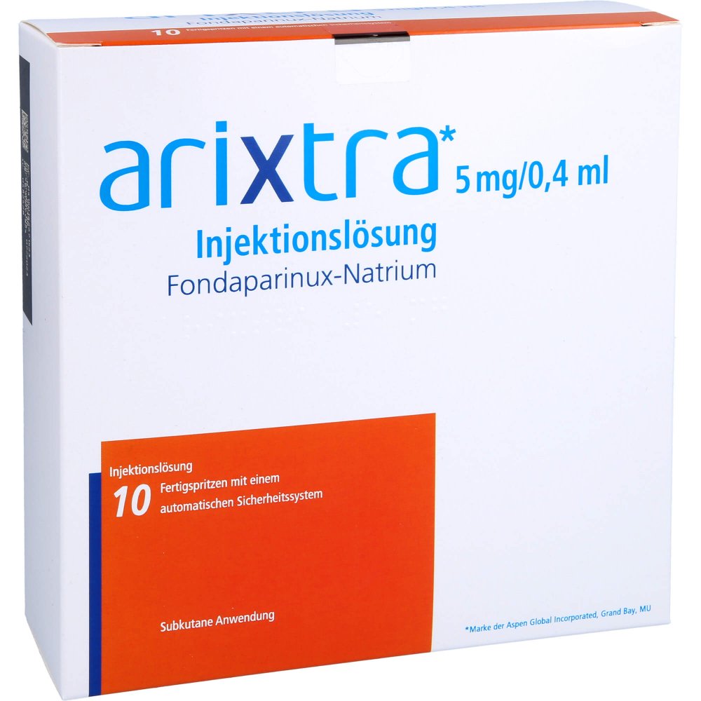 Arixtra 5 mg/0,4 ml iniecto -lsg.i.e.fertigspritze 10X0.4 ml