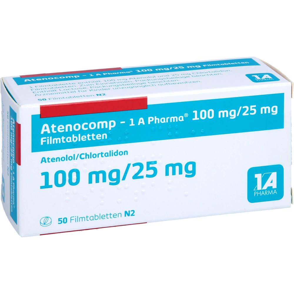 Atenocomp-1a Pharma 100 mg/25 mg Filmtabletten 50 stk