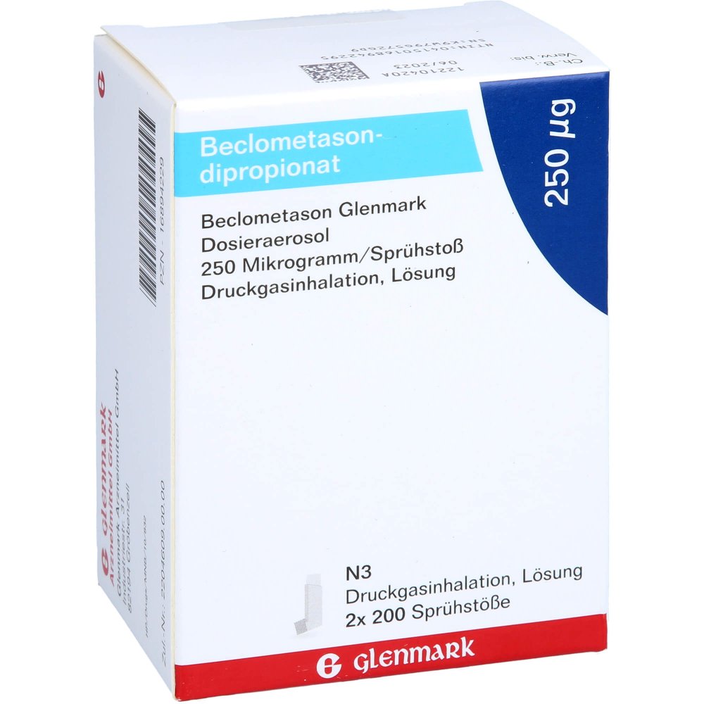 Beclometason Glenmark Dosieraerosol 250 Μg/sprü.st 2 stk