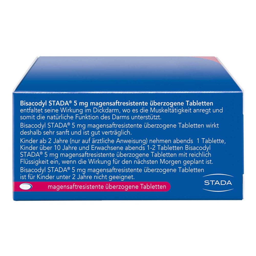 Bisacodyl STADA 5 mg Abführmittel zur Hilfe bei Verstopfung 100 stk