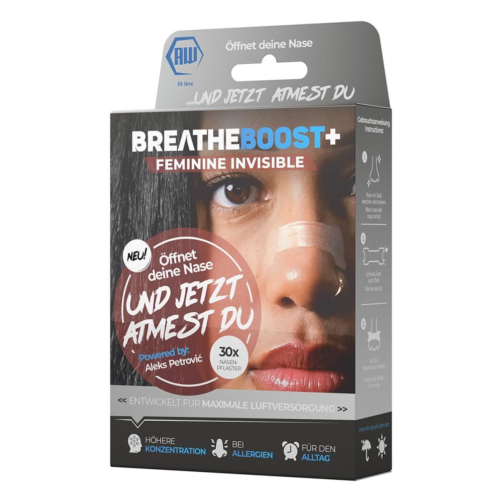 Breatheboost+ Feminine Invisible Nasenpflaster Transparent 30 stk