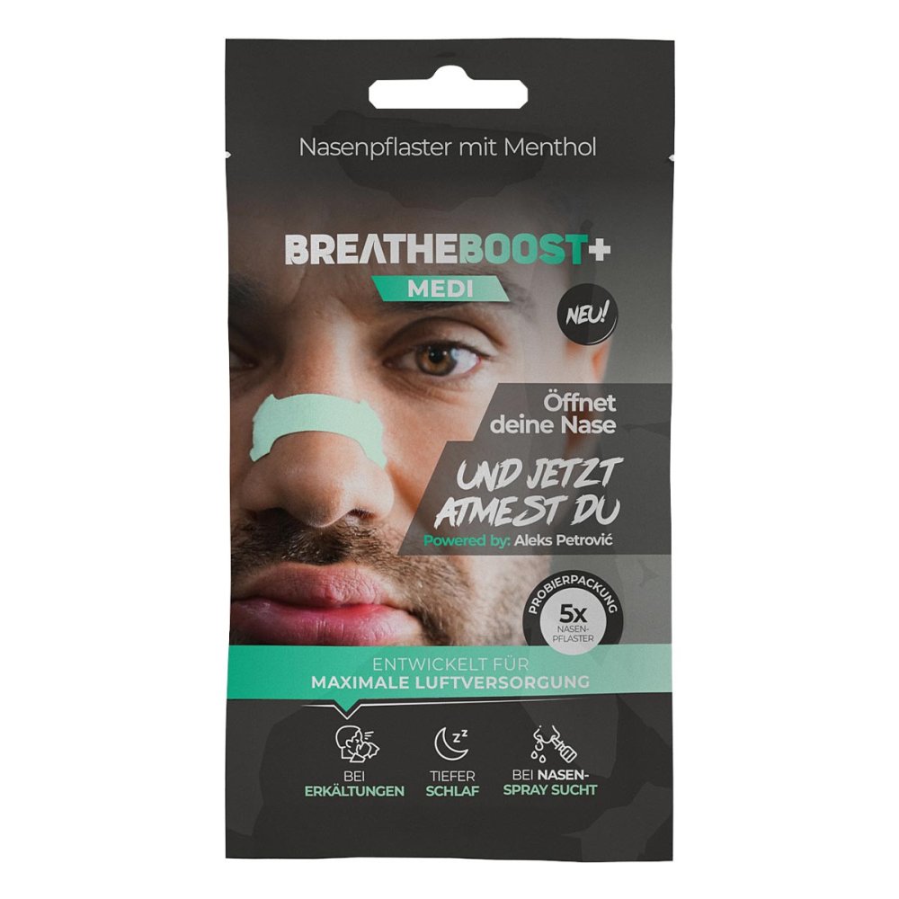 Breatheboost+ Medi Nasenpflaster mit Menthol Probeset 5 stk