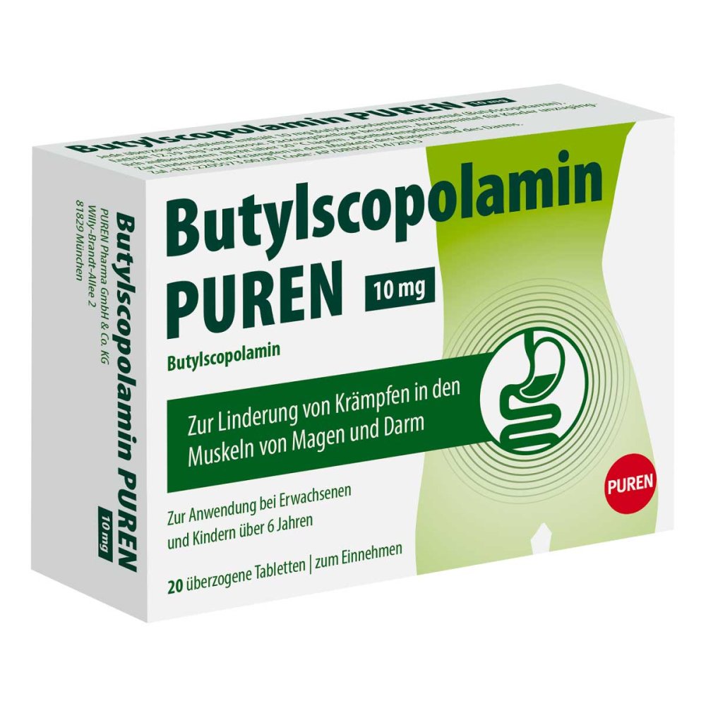 Butylscopolamin Puren 10 Mg überzogene Tab. 20 stk