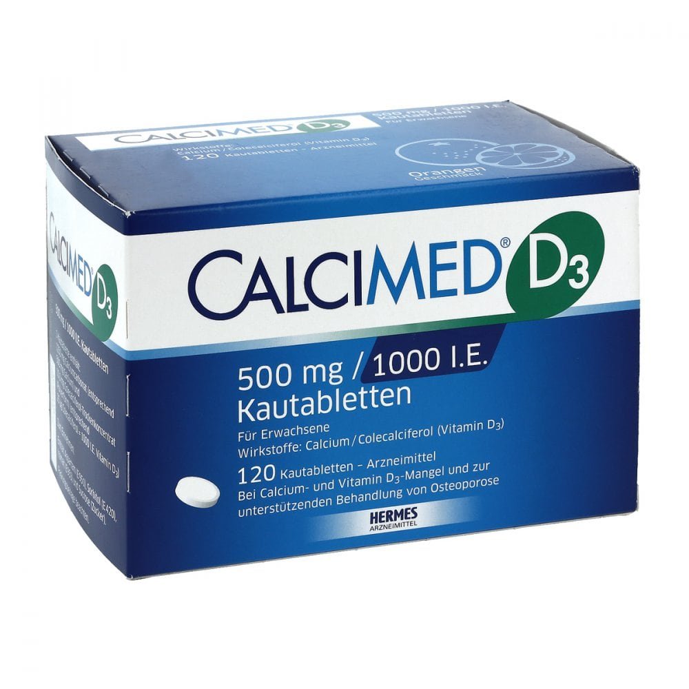 Calcimed D3 500 mg / 1000 I.E. Kautabletten 120 stk