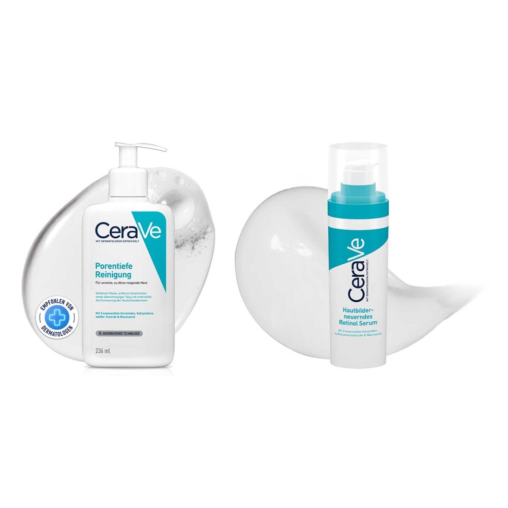 CeraVe Set für unreine Haut: Reinigung & Retinol Serum 236+30 ml