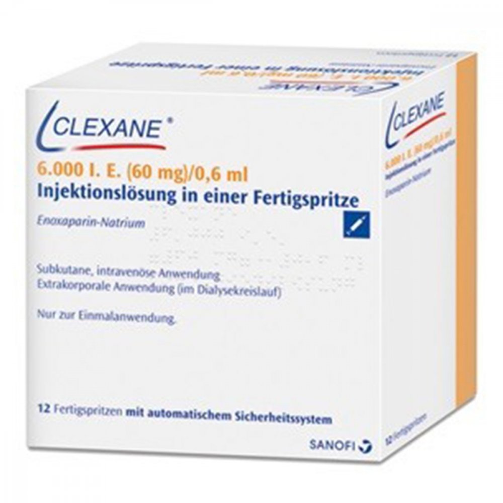 Clexane 60mg Injektionslösung 0,6ml mit Sicherheits-System 12 stk