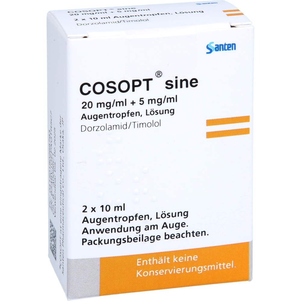 Cosopt Sine 20 Mg/ml + 5 Mg/ml Augentropfen Lösung 2X10 ml