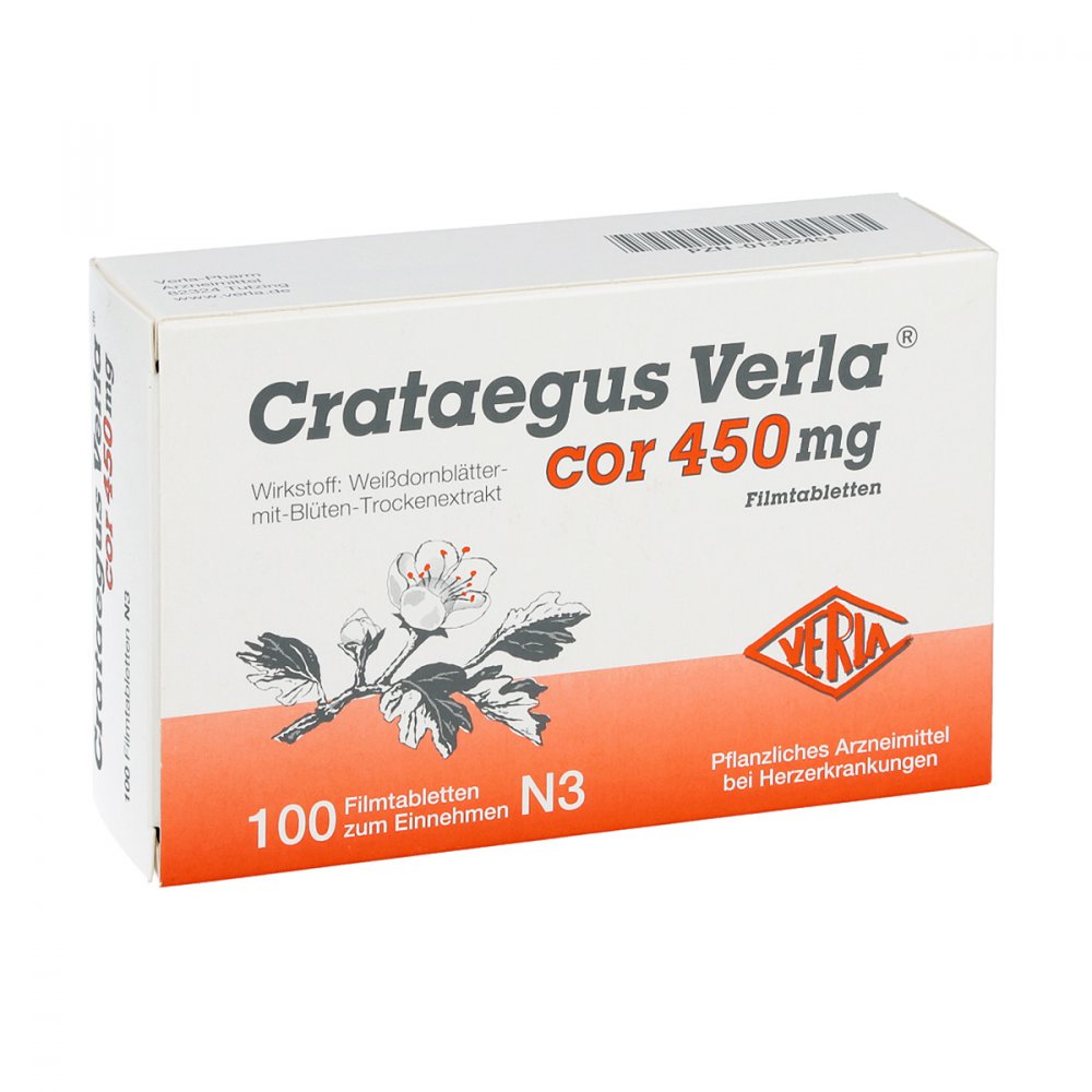 Crataegus Verla Cor 450 Mg Filmtabletten 100 stk