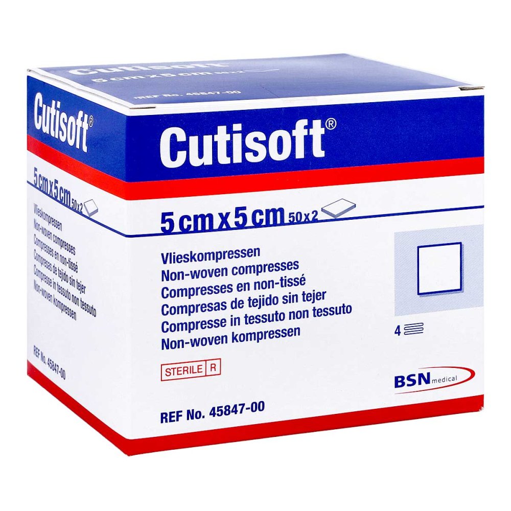 Cutisoft Vlieskompressen 5x5 cm steril 50X2 stk