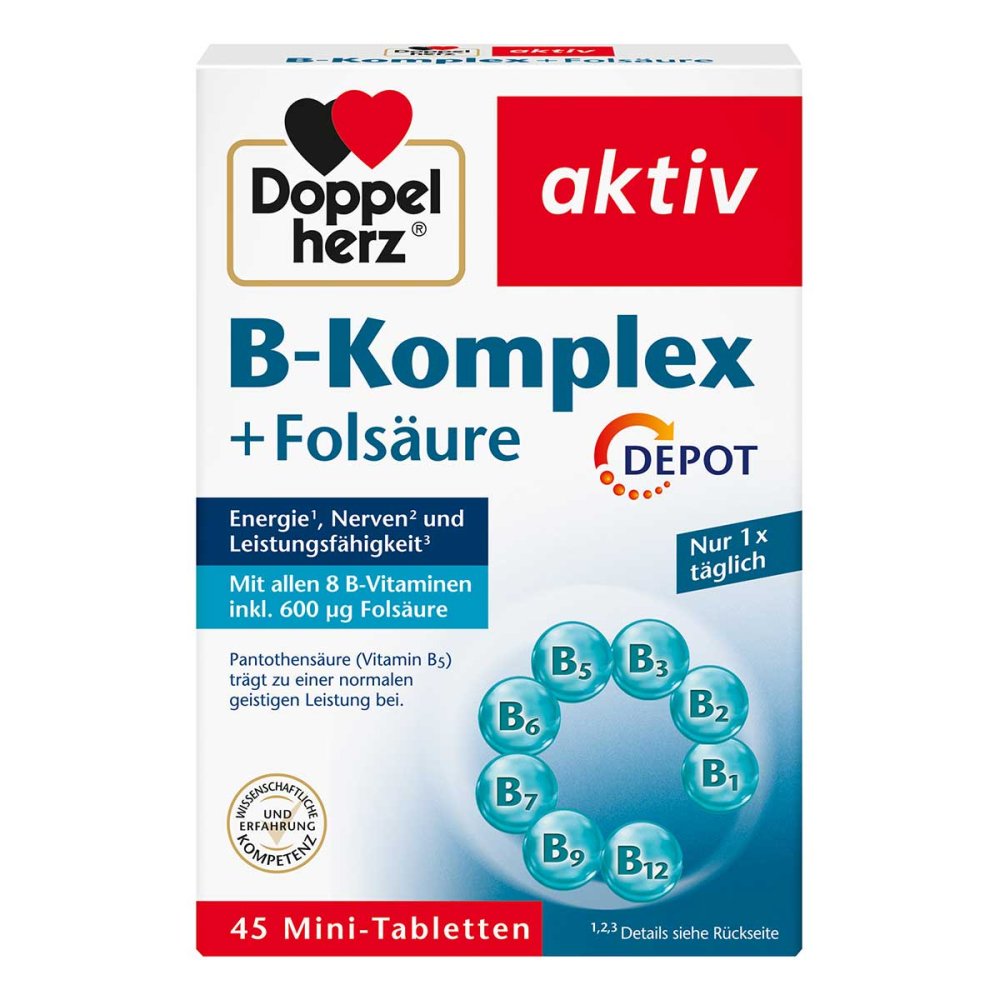 Doppelherz B-komplex + Folsäure Tabletten 45 stk