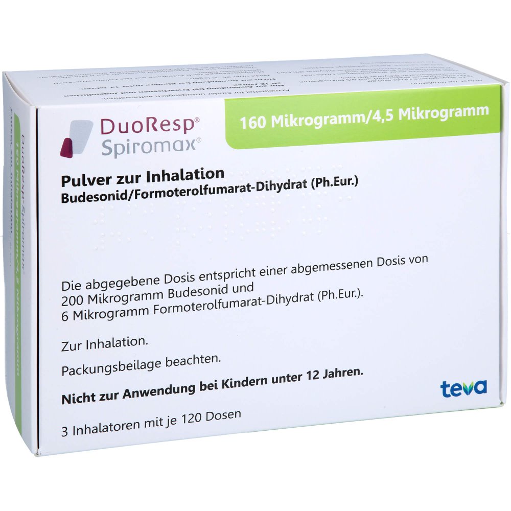 Duoresp Spiromax 160μg/4,5μg/dosis 3x120ed Inh.-p. 3 stk