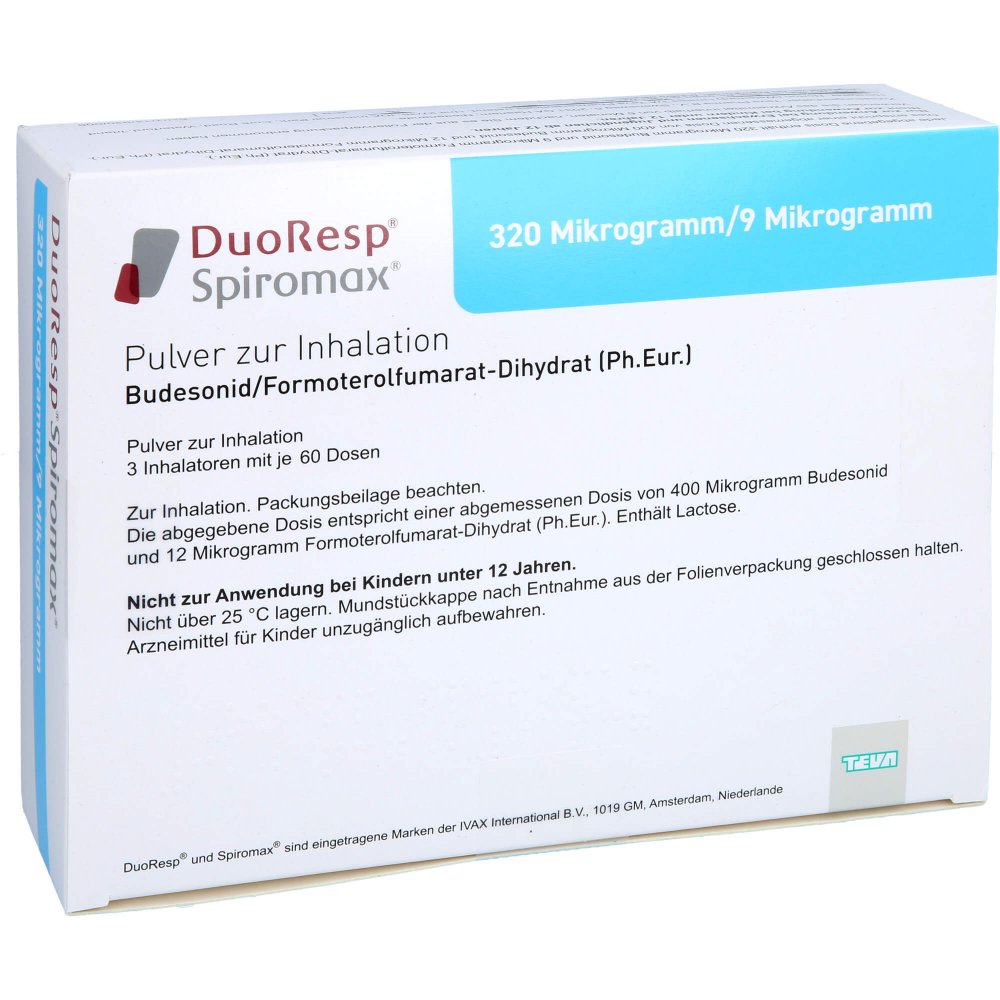 Duoresp Spiromax 320[my]g/9 [my]g/dosis 3x60ed Inh 3 stk