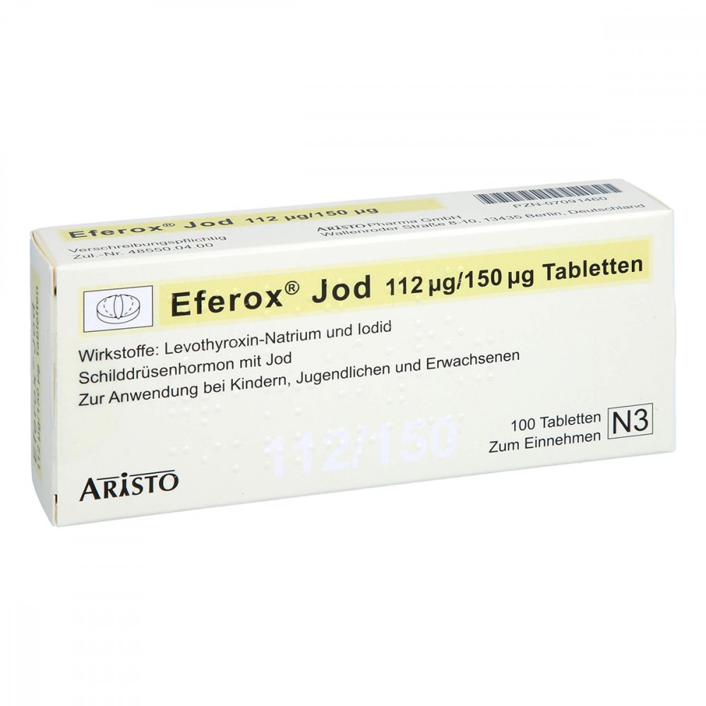 Eferox Jod 112μg/150μg 100 stk online kaufen