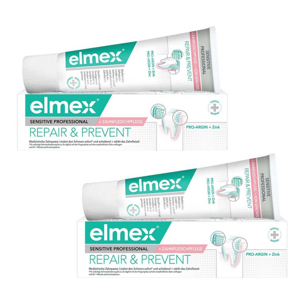 elmex Zahnpasta Sensitive Repair & Prevent + Zahnfleischpflege 2x 75 g