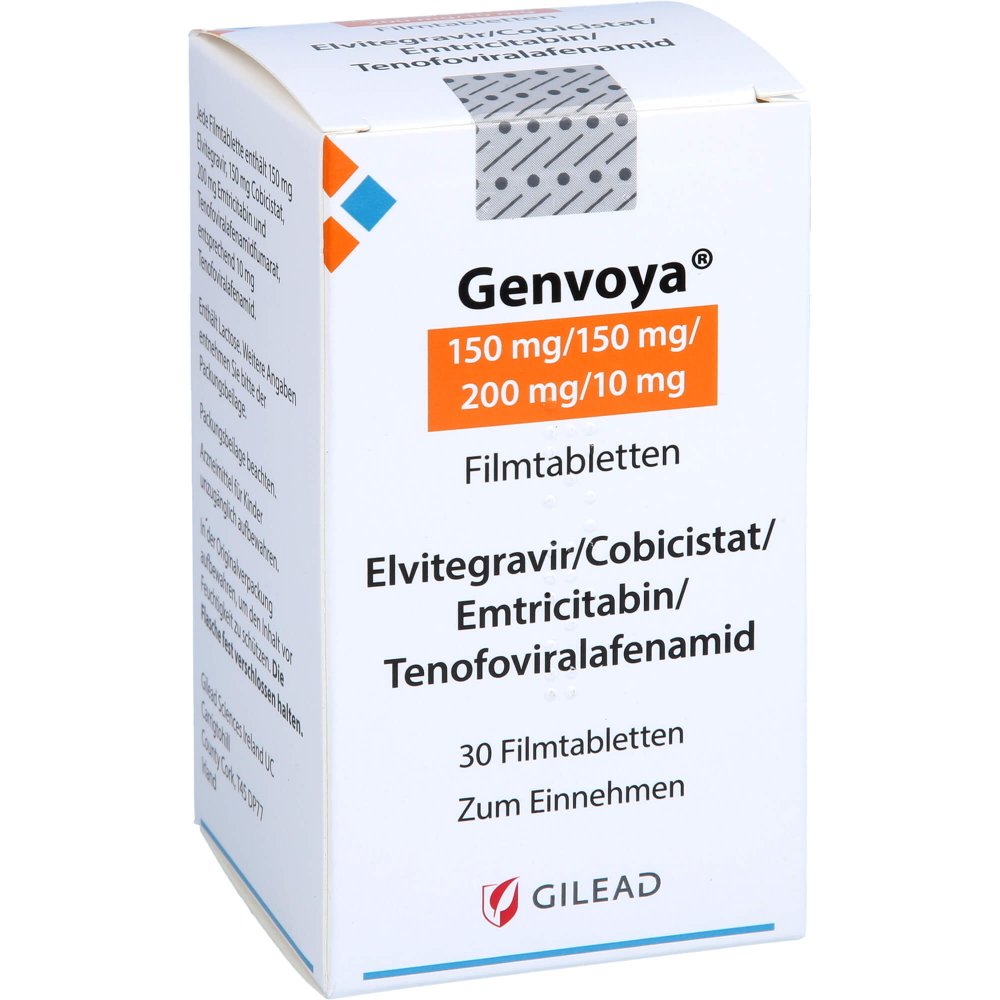 Genvoya 150 mg/150 mg/200 mg/10 mg Filmtabletten 30 stk