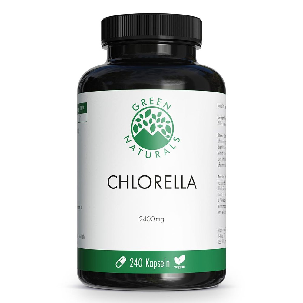 Green Naturals Chlorella 2400mg Kapseln Vegan 240 stk