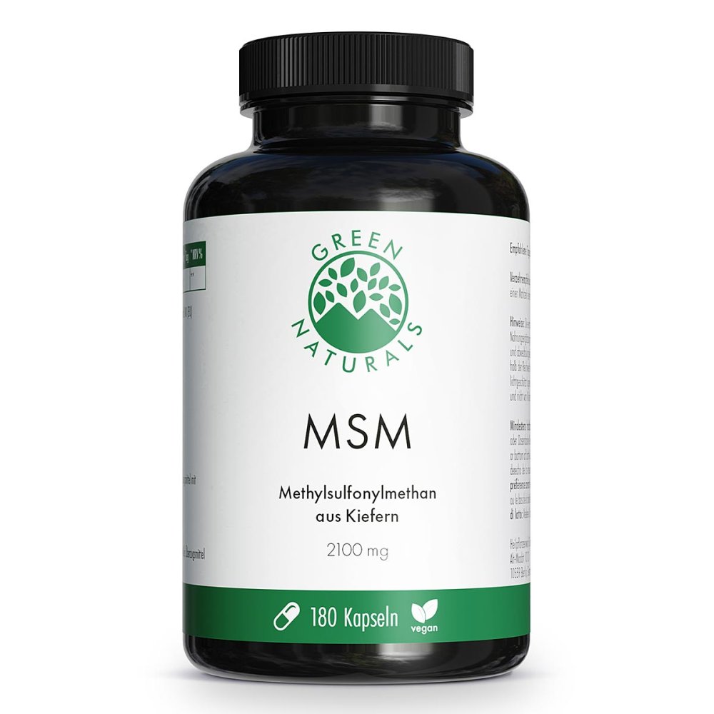Green Naturals MSM 2100mg Kapseln vegan hochdosiert 180 stk