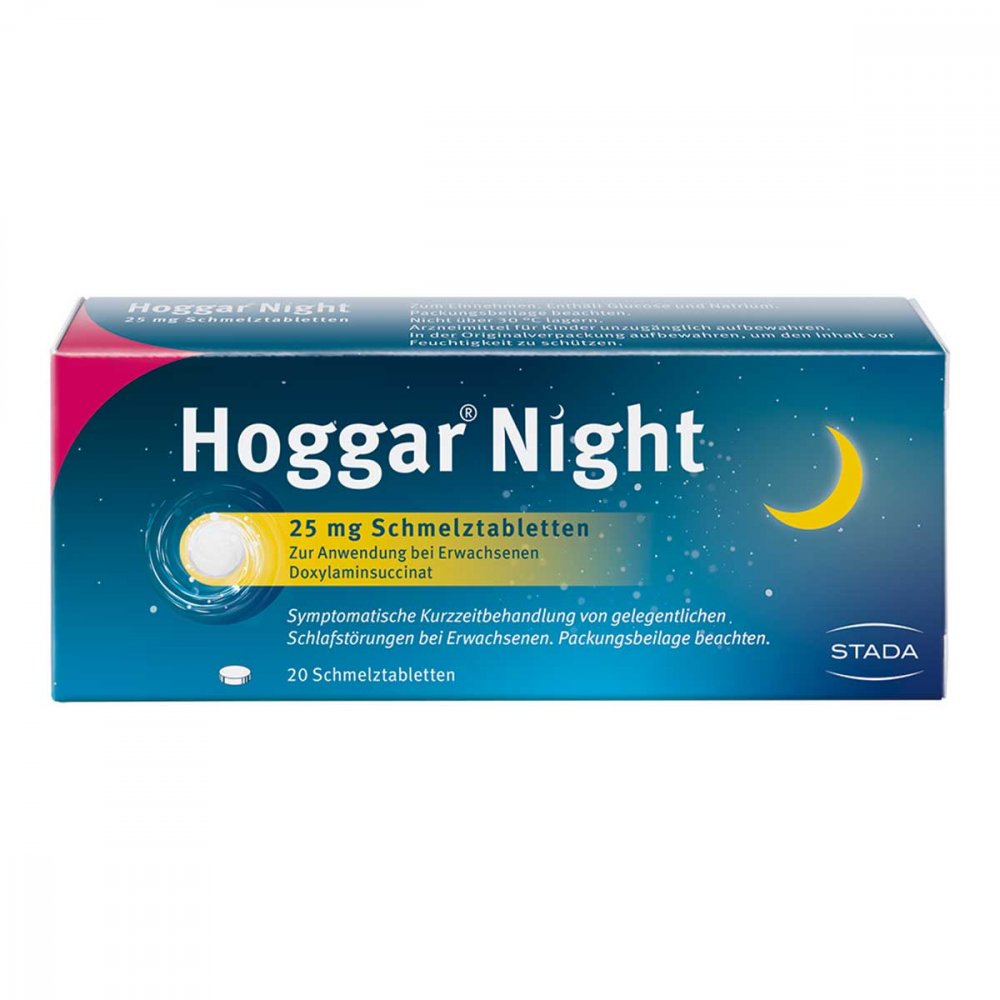 Hoggar Night 25 mg Doxylamin Schlaf-Schmelztabletten 20 stk