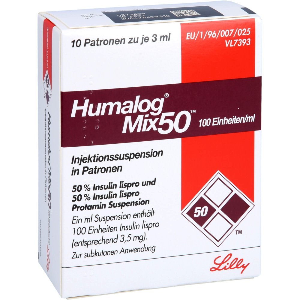 Humalog Mix 50/50 100 Einheiten/ml für Pen Patrone 3ml 10X3 ml
