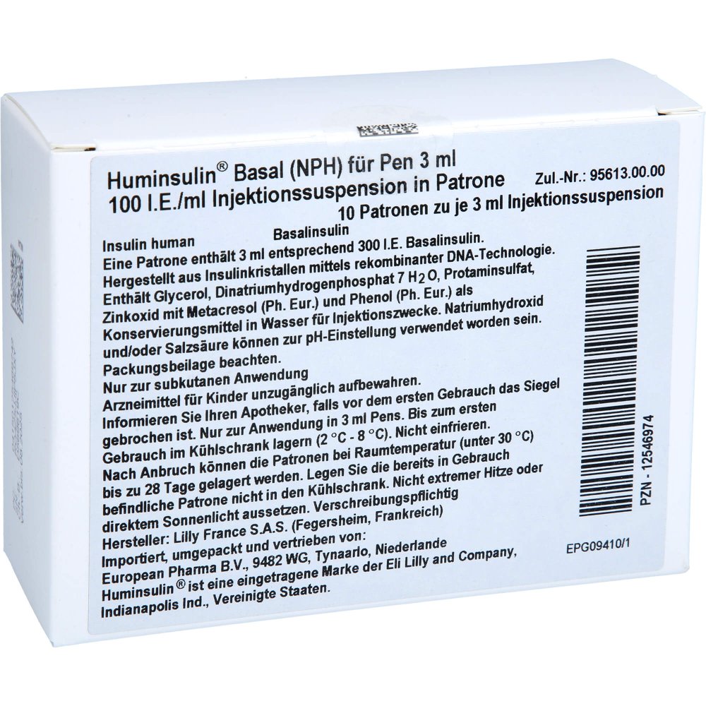 Huminsulin Basal (NPH) Pen Patrone 3ml 10X3 ml