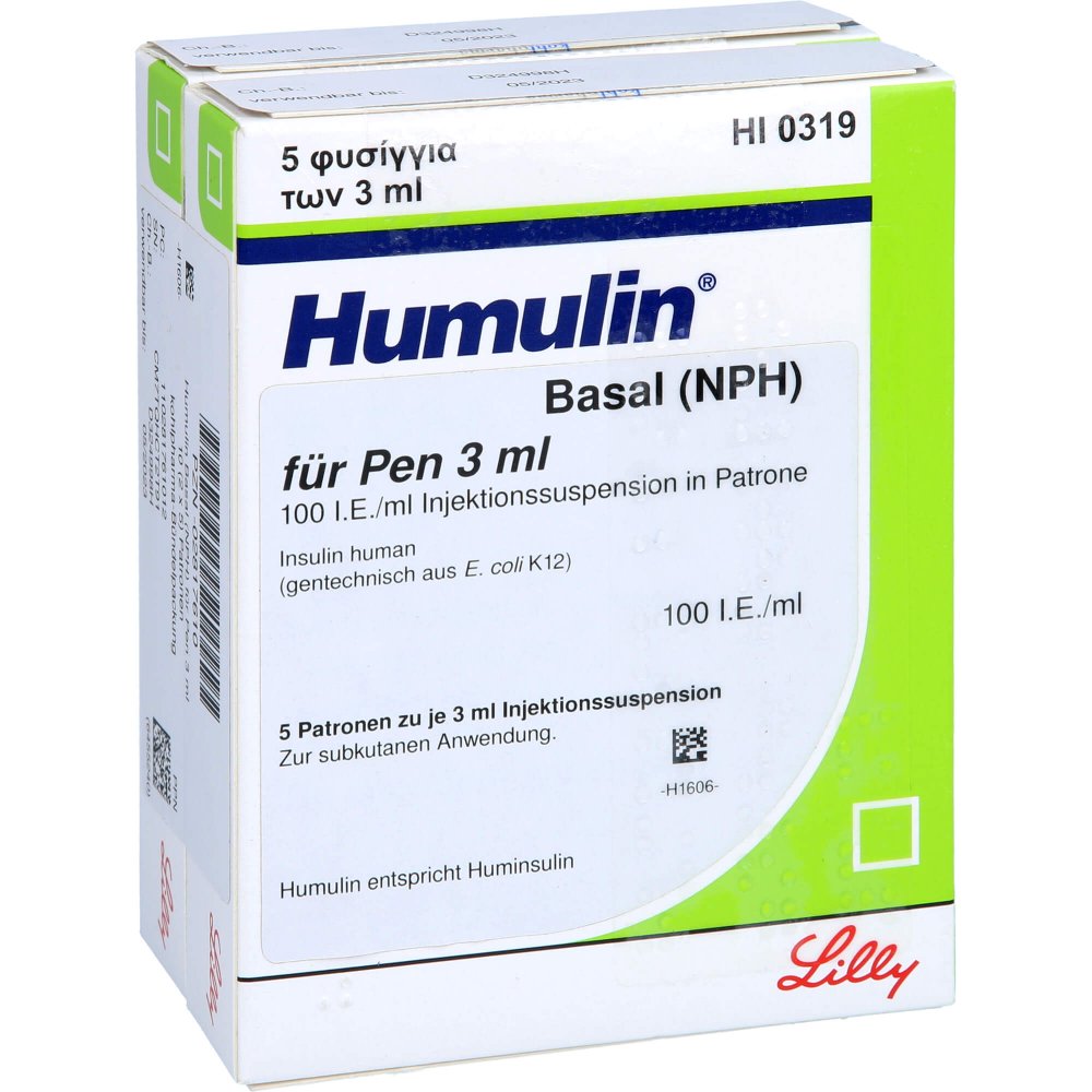 Humulin Basal (NPH) Pen Patrone 3ml 10X3 ml online kaufen