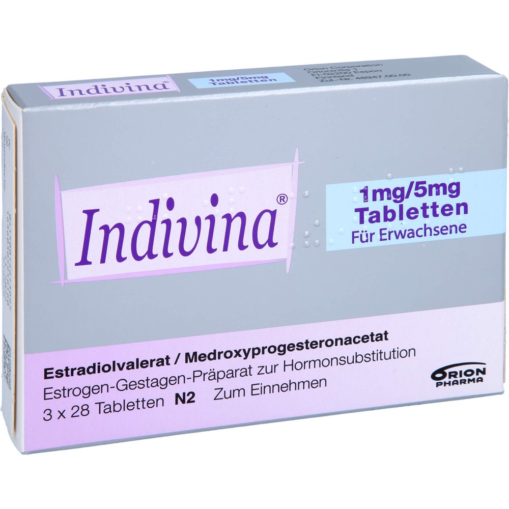 Indivina 1 mg/5 mg Tabletten 3X28 stk online kaufen