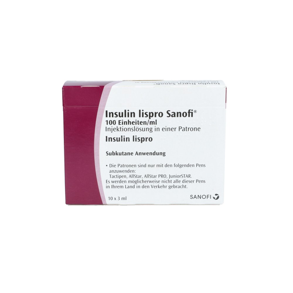 Insulin Lispro Sanofi 100 E/ml iniecto -lsg.patrone 10X3 ml