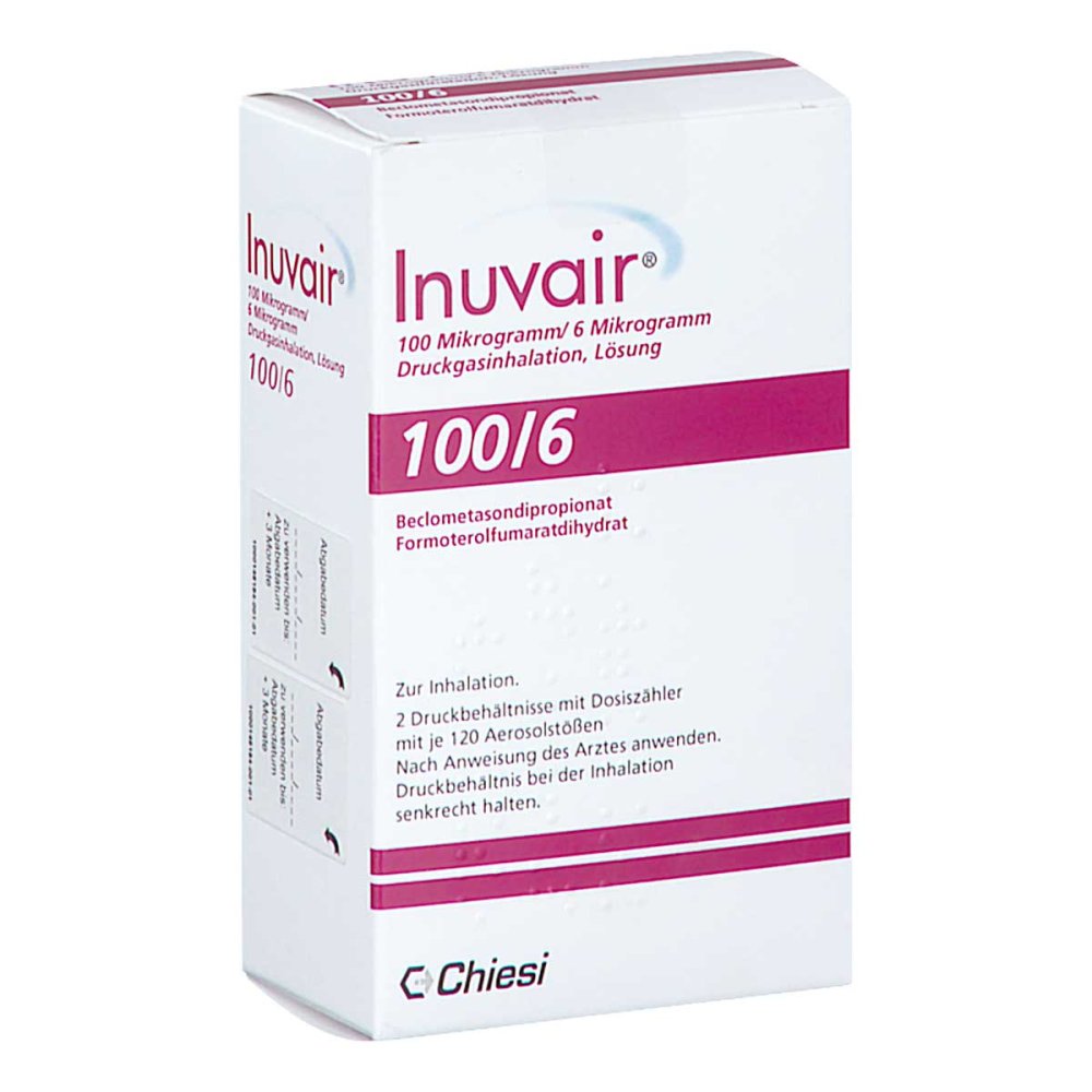 Inuvair 100/6 Μg 120 Hub Druckgasinhalat 2 stk