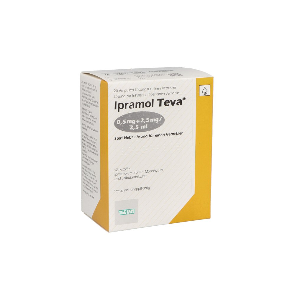 Ipramol Teva 0,5+2,5mg/2,5ml Lösung für vern.in.amp. 20 stk