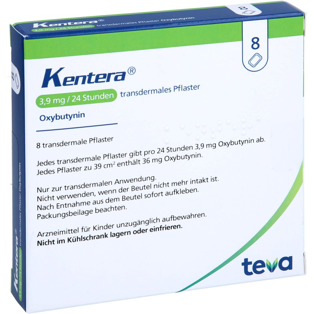 Kentera 3,9 Mg/24 Stunden Transdermale Pflaster 8 stk