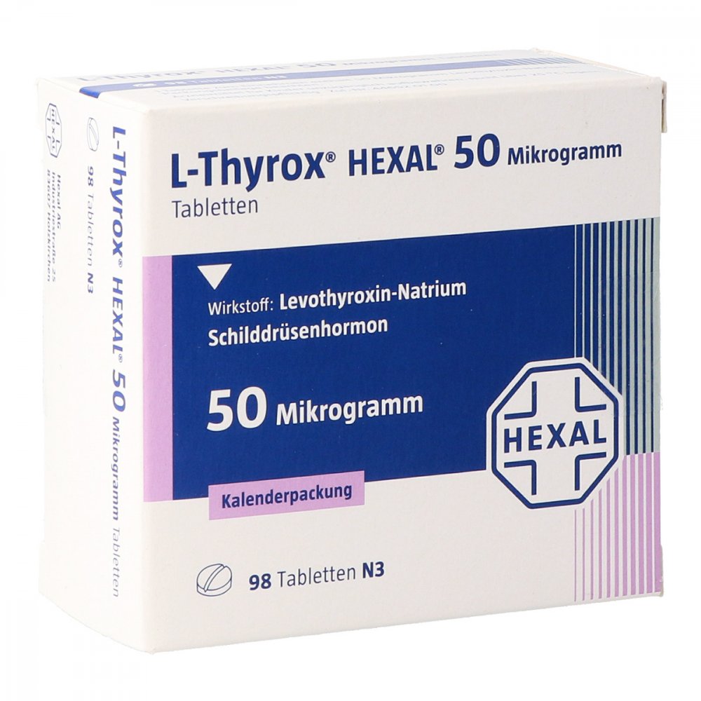 L-thyrox Hexal 50 Mikrogramm Tabletten i.kalenderpack. 98 stk