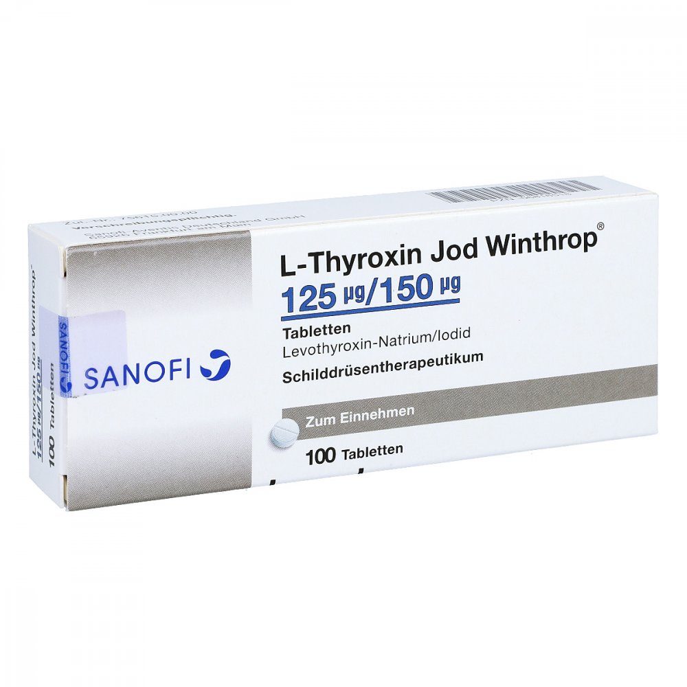 L-thyroxin Jod Winthrop 125 [my]g/150 [my]g Tablet 100 stk