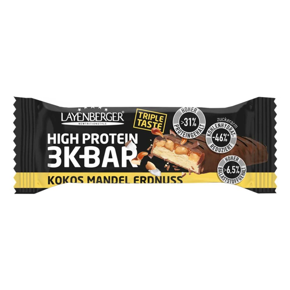 Layenberger 3k Protein Bar Triple Taste Erdnuss Mandel Kokos 45 g