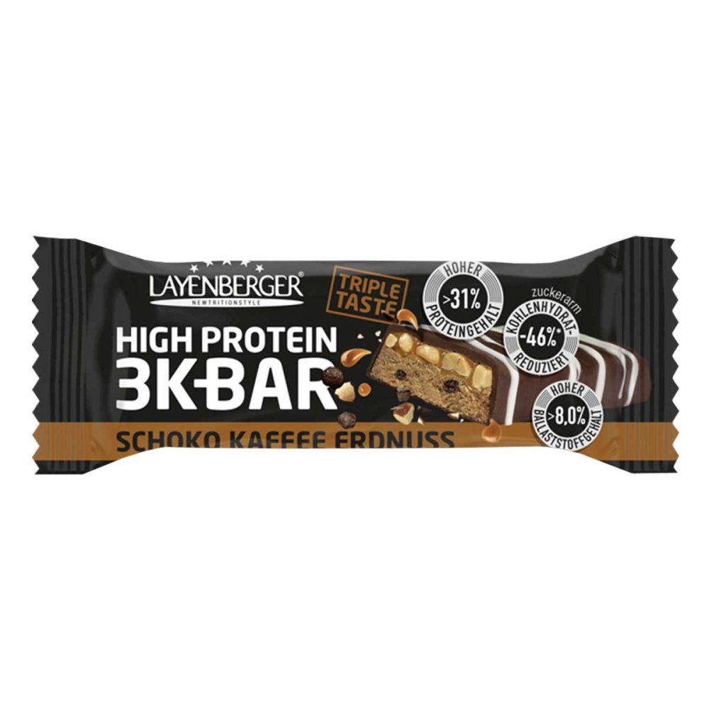 Layenberger 3k Protein Bar Triple Taste Schoko Kaffee Erdnuss 45 g