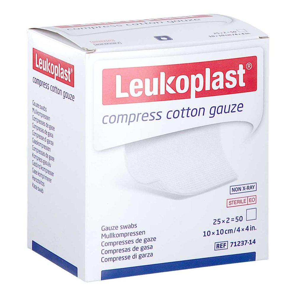 Leukoplast Compress Cotton Gauze St.10x10cm 12f 25X2 stk