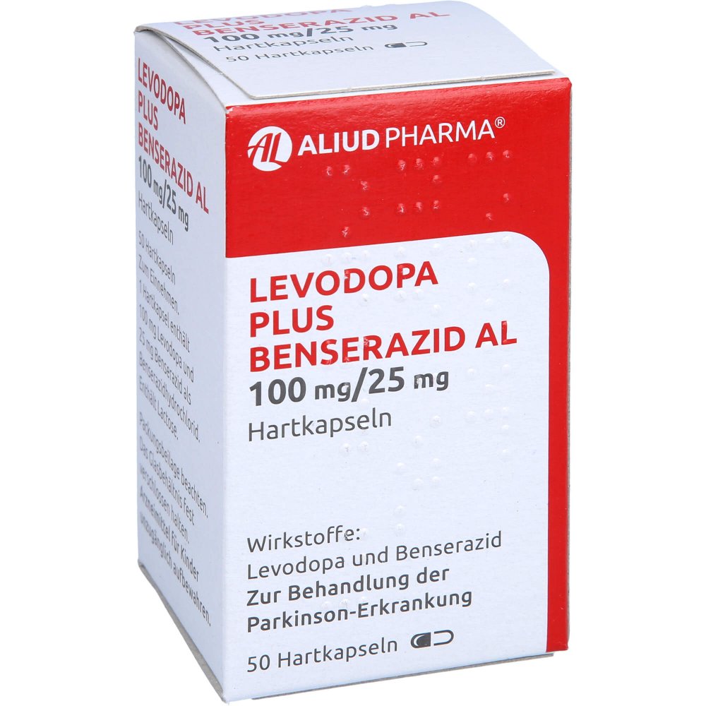 Levodopa plus Benserazid Al 100 mg/25 mg hartkapsel 50 stk