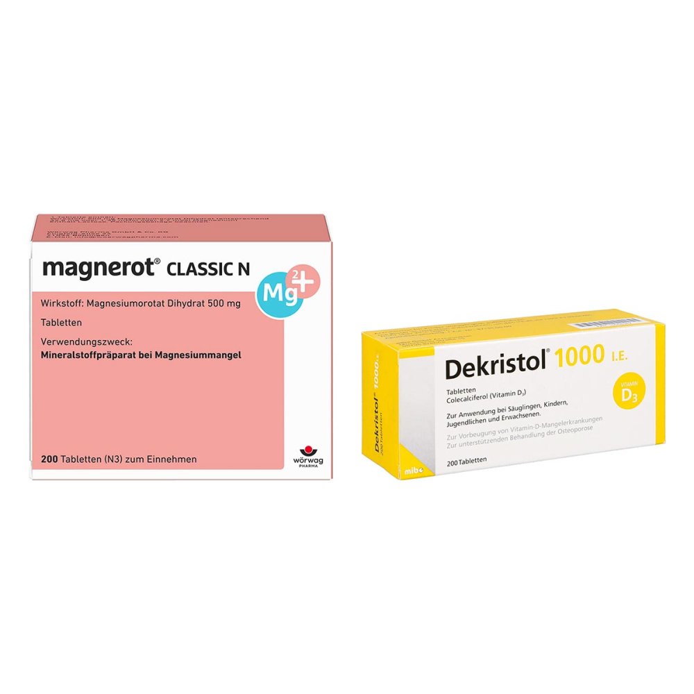 Magnerot Classic N Tabletten + Dekristol 1.000 I.e. Tabletten 200 + 200 stk