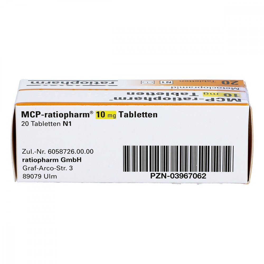 MCP-ratiopharm 10mg 20 stk günstig bei apo.com