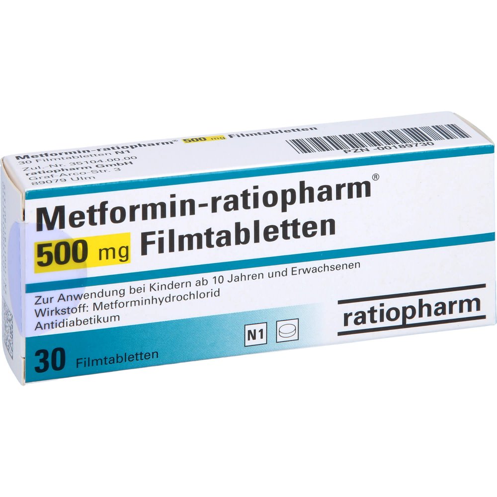 Metformin-ratiopharm 500 mg Filmtabletten 30 stk